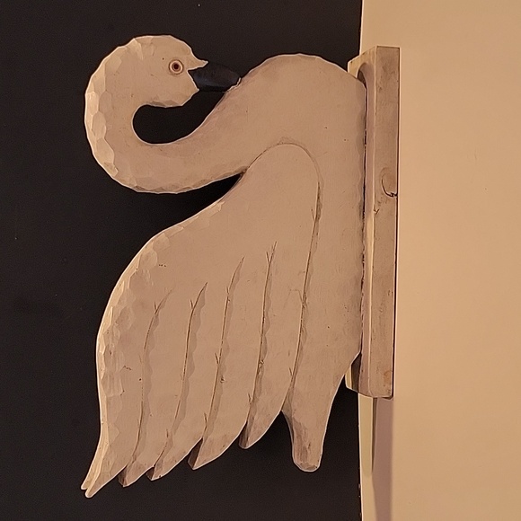 unknown | Accents | Carved Wooden 2 Swan Shabby Chicprimitive Decor ...